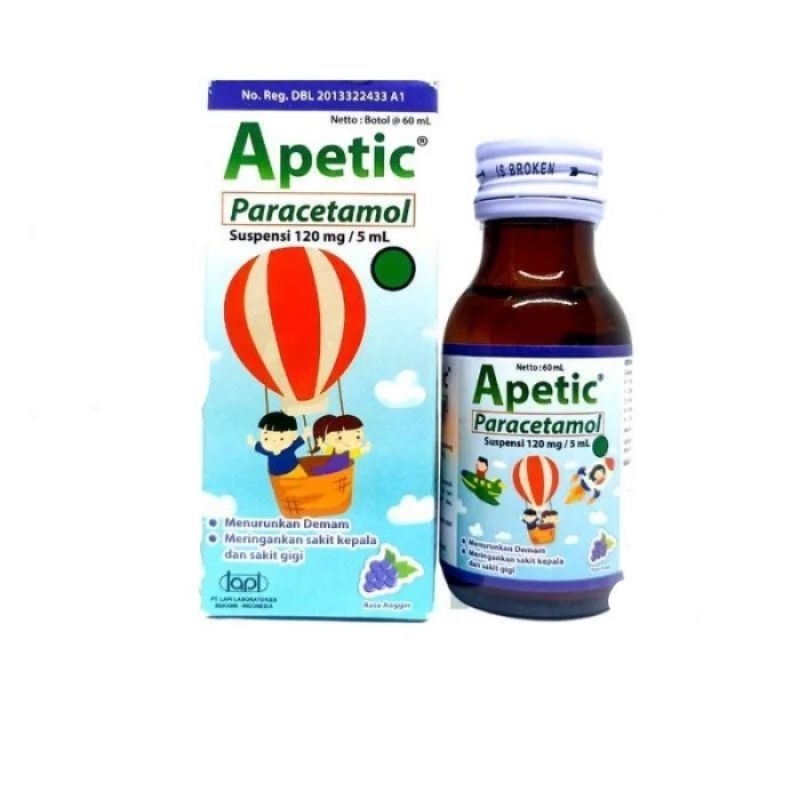 Jual APETIC - APETIC FORTE suspensi penurun demam dan pereda nyeri pada ...
