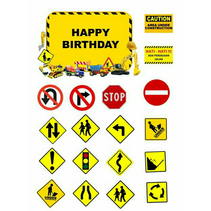 Jual Topper Cake Tema Truk EXCAVATOR / HIASAN kue Ultah Tema Truk ...