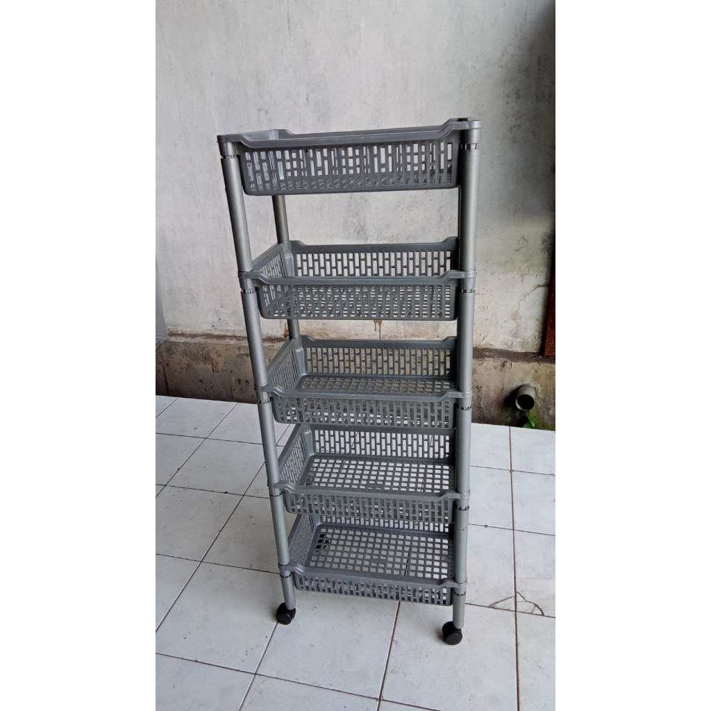 Jual Rak Multifungsi susun 5 ada Roda / Rak Chiki / Rak Snack / Rak ...