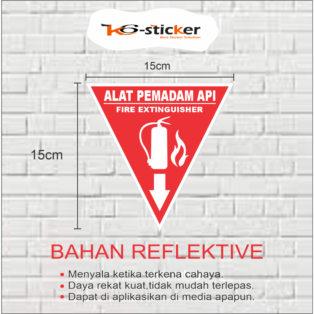 Jual Sticker Stiker Sign Rambu K3 Tanda Segitiga APAR - Uk. 15x15 cm ...