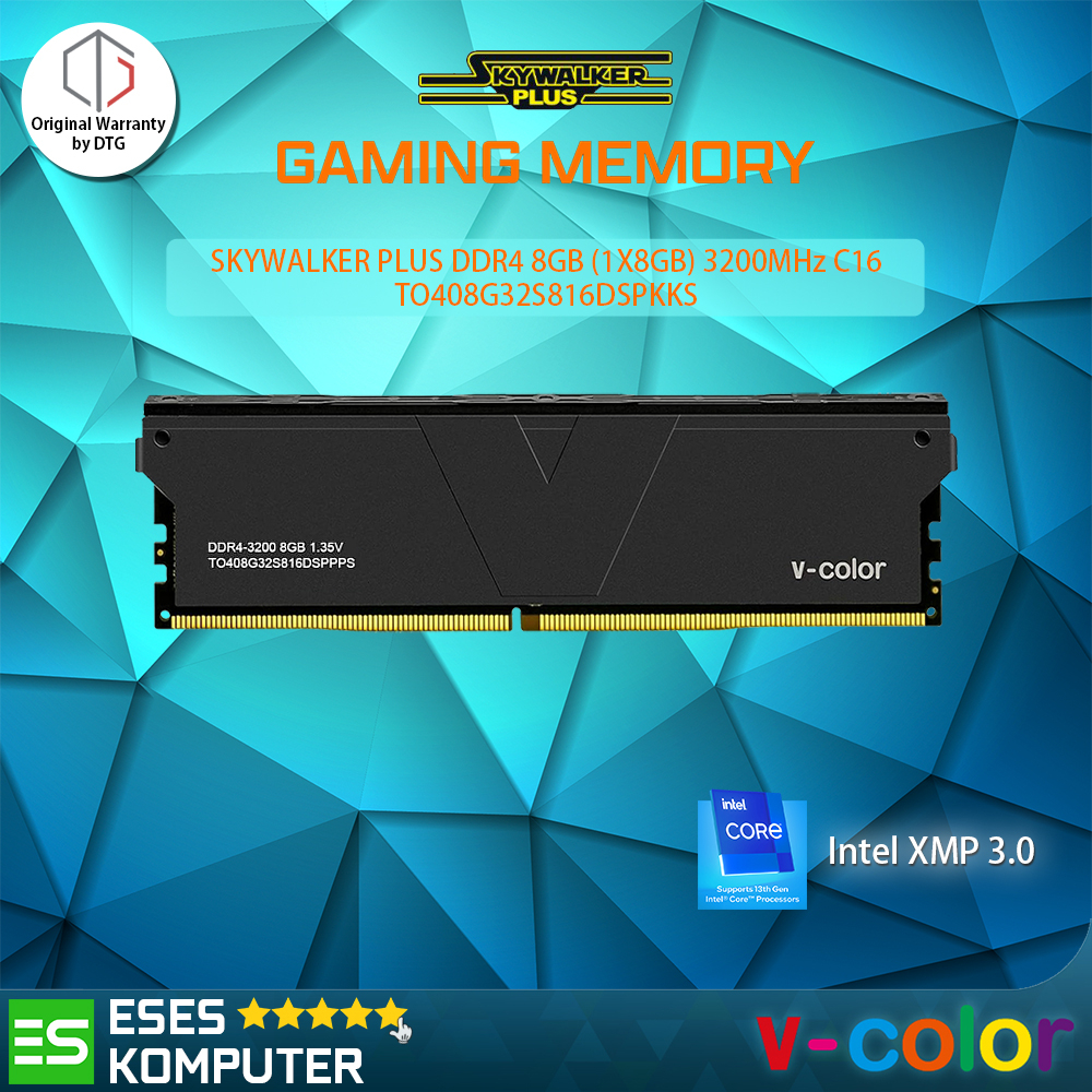 Jual RAM v-color DDR4 SKYWALKER PLUS 8GB 1x8GB 3200MHz CL16 Memory ...
