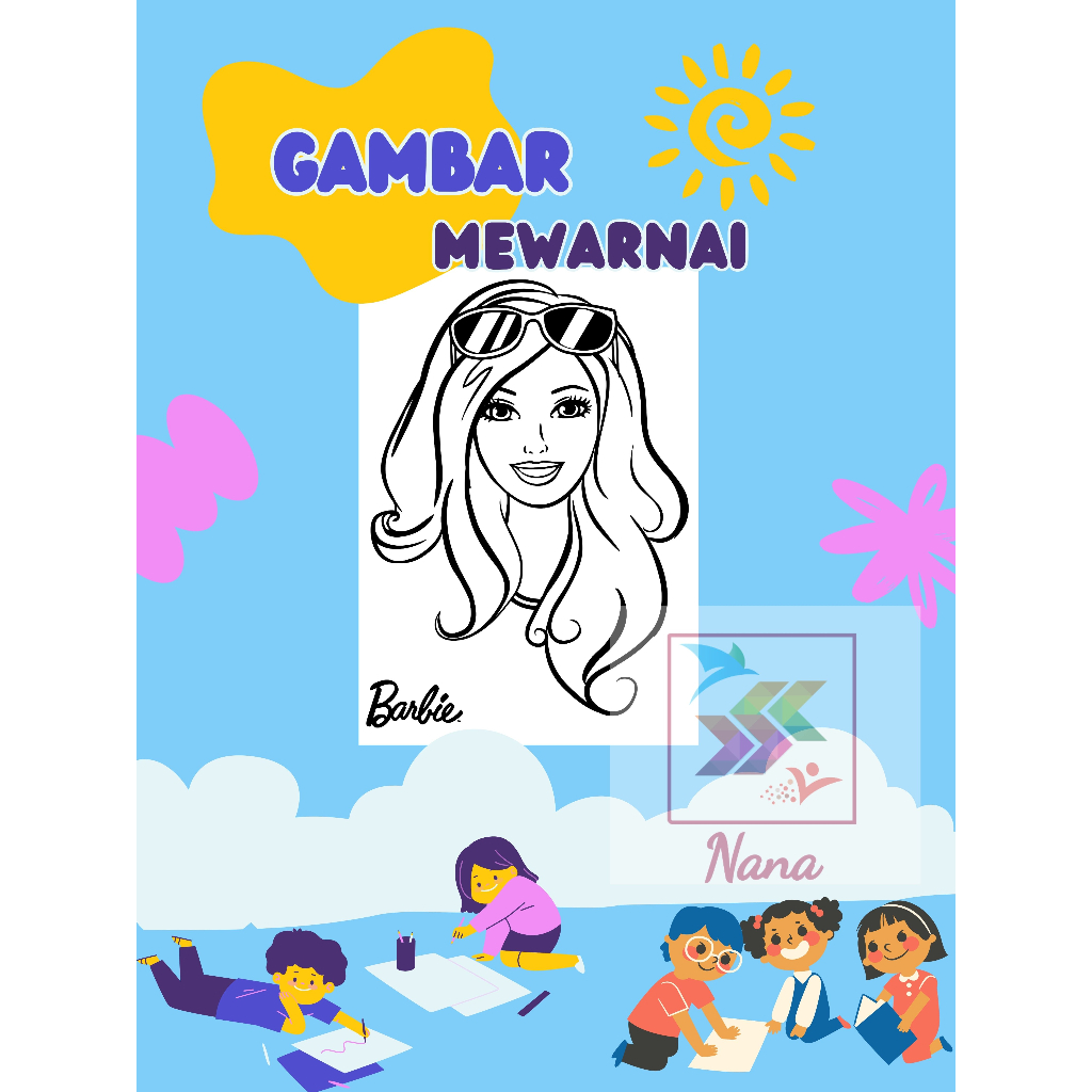 Jual Gambar Sketsa Mewarnai / Barbie / Part 1 / Gambar Sketsa / Gambar ...
