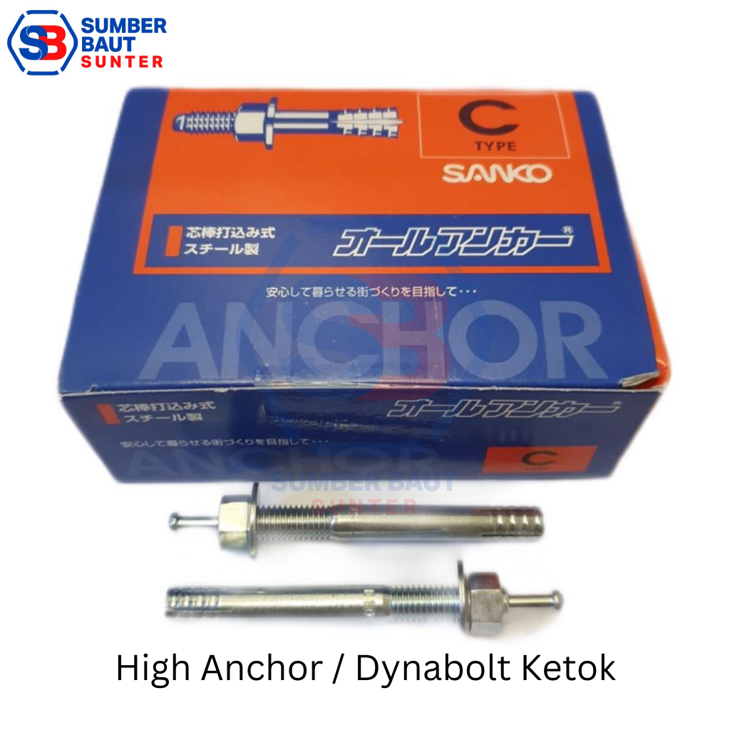 Jual M10x90 High Anchor / Dynabolt / Angkur Ketok Merk Sanko Galvanis | Shopee Indonesia