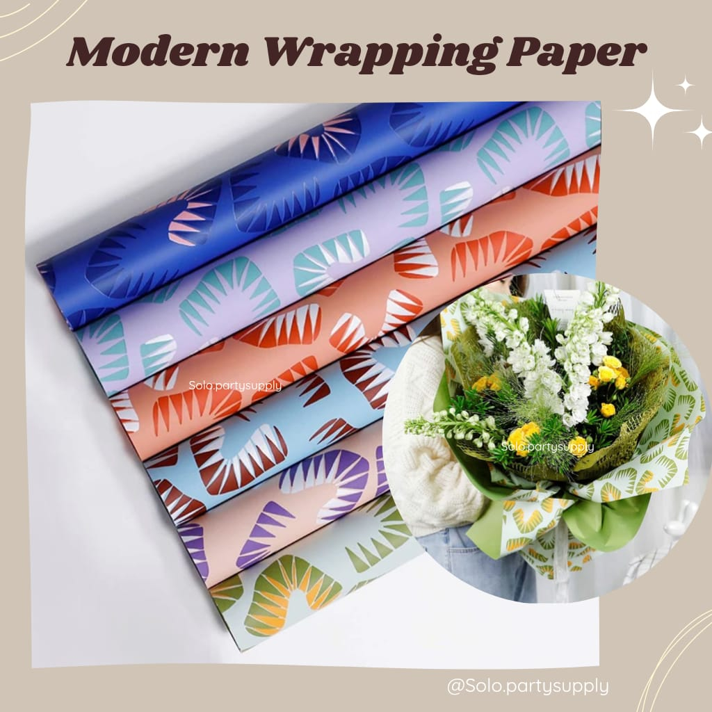 Jual (ECO)TERLARIS (ECER) WRAPPING PAPER MODERN WATERPROOF MOTIF DAUN ...
