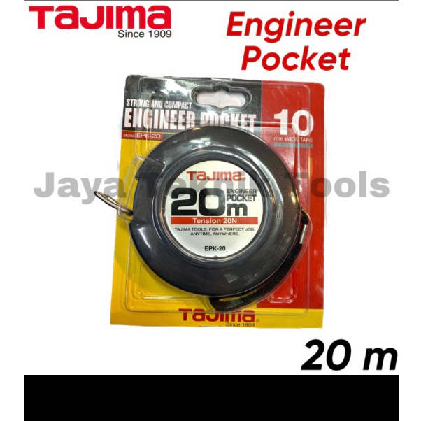 Jual Meteran Engineer Pocket Tajima 20 m Roll Meter Flexible Steel Besi | Shopee Indonesia