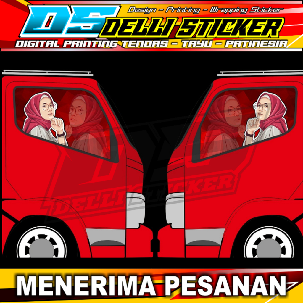 Jual Stiker Truk Dyna Kaca Samping Kanan Kiri Bahan One Way Gambar ...