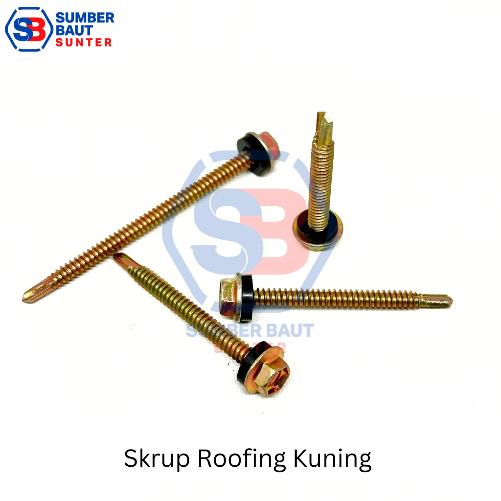 Jual Skrup Roofing Kuning Karet 6 cm 12x60 SDS | Shopee Indonesia