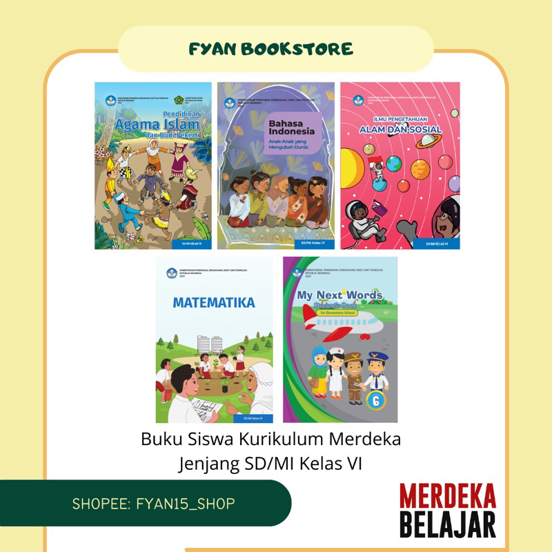 Jual Fyan Book Store: Buku Paket Kurikulum Merdeka Jenjang SD kelas VI, Buku Paket SD Kelas 6 ...