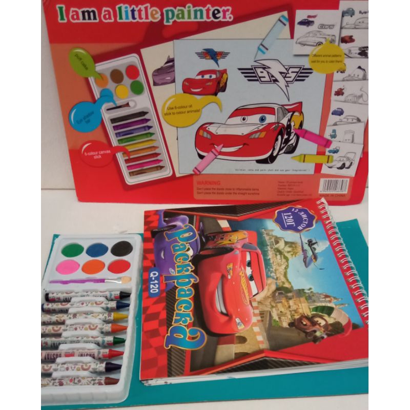 Jual paket mewarnai anak / kreativitas anak / crayon set buku mewarnai ...