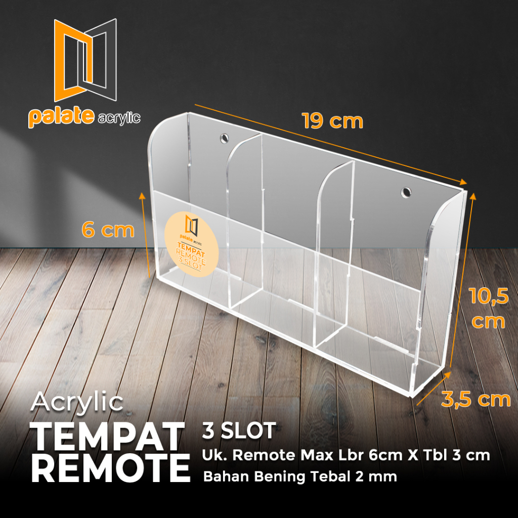 Jual ACRYLIC TEMPAT REMOT / TEMPAT REMOTE AC / TV AKRILIK 3 SLOT / 2MM ...