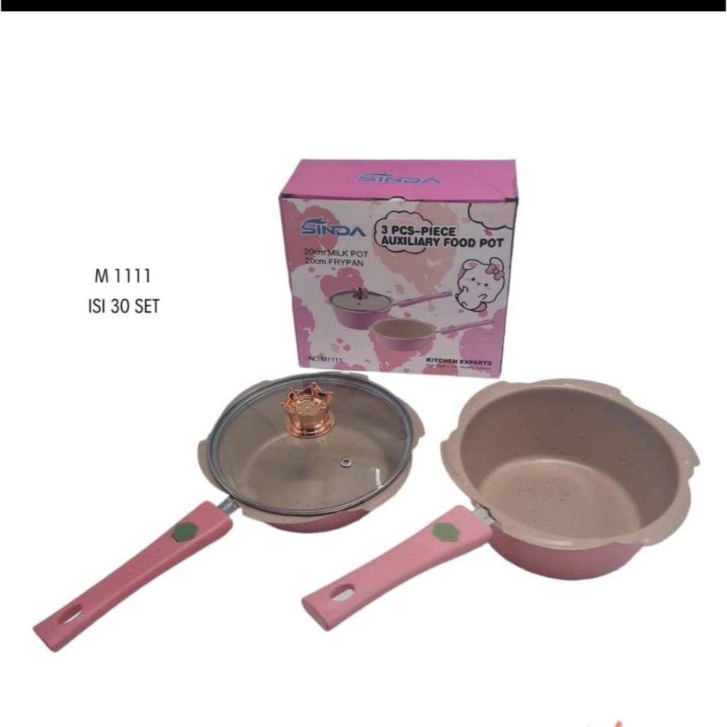 Jual PANCI MPASI SINDA /Panci Set Flower 2pcs + Tutup Mahkota / Granit ...