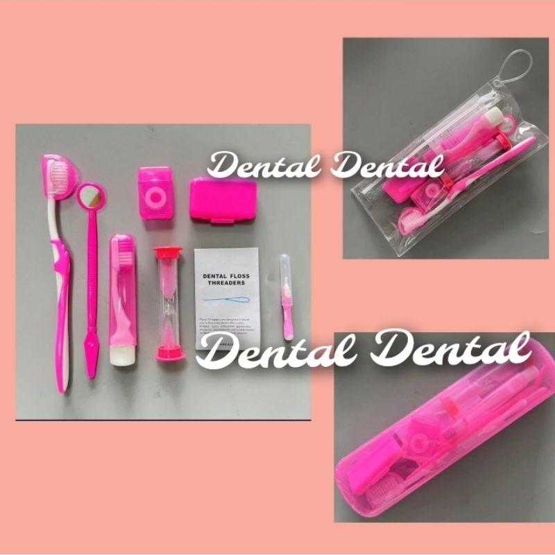 Jual sikat gigi behel lengkap pink series | Shopee Indonesia