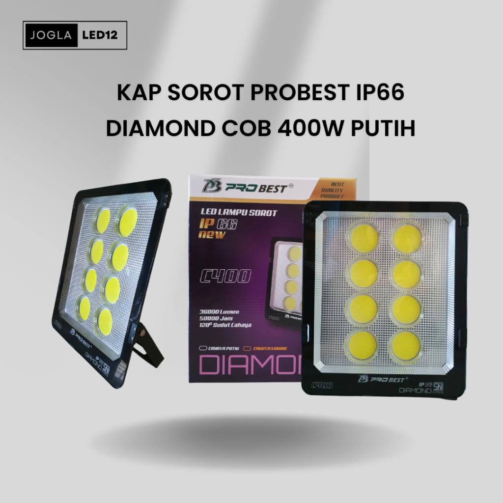 Jual Lampu LED Sorot COB / Flood Light IP66 220V Diamond 400W Cahaya Putih | Shopee Indonesia