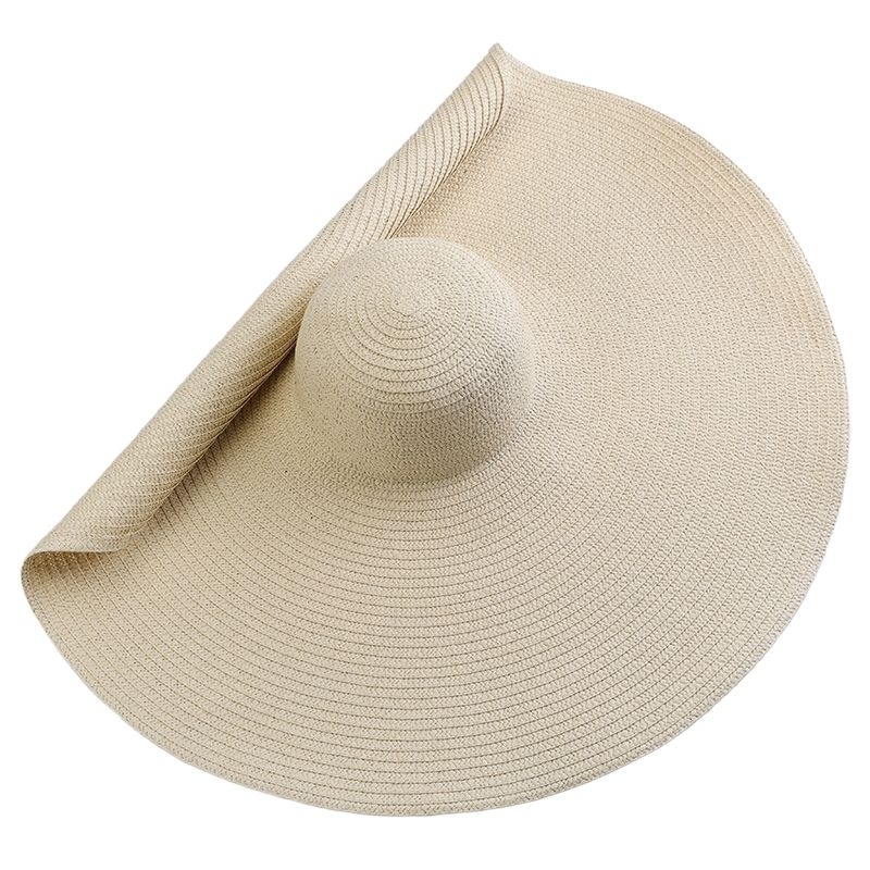 Jual Topi Pantai Jerami Super Extra Lebar Import Topi Summer Hat | Shopee Indonesia