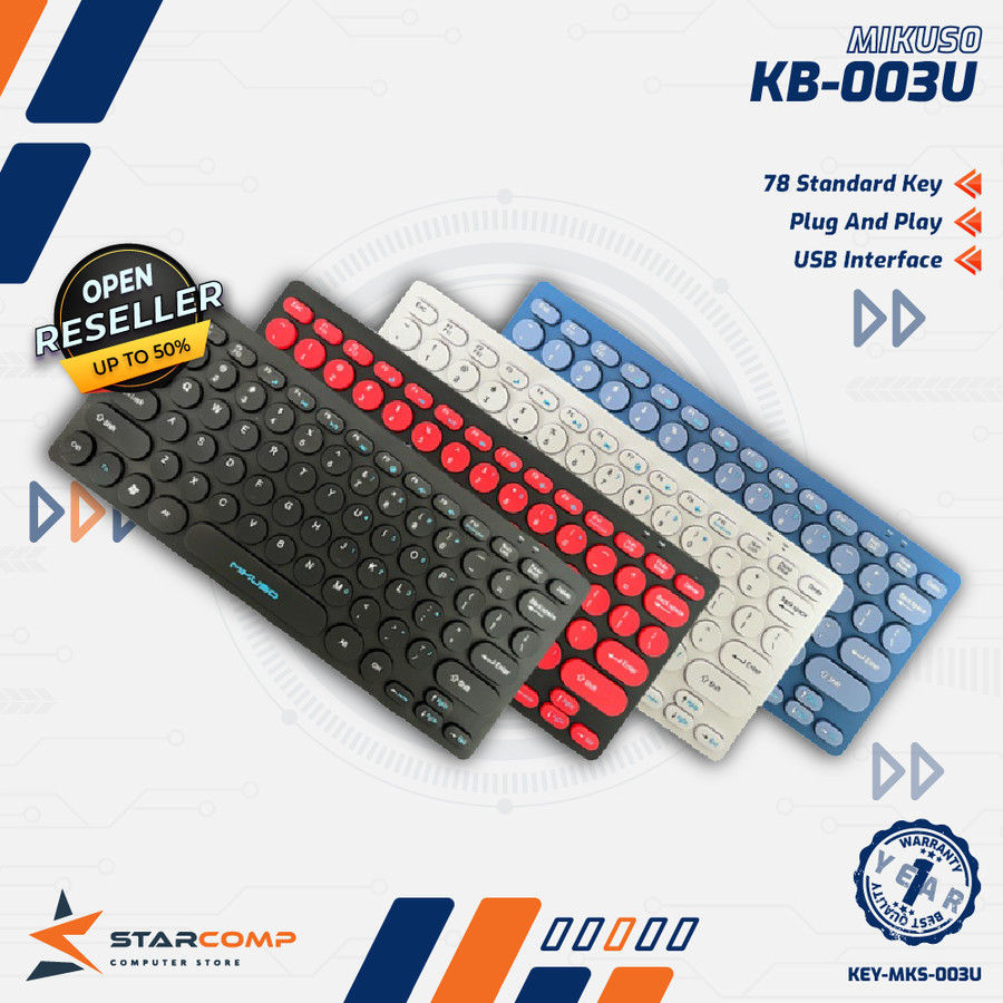Jual Keyboard Mikuso KB-003U Mini Portable Business USB Keyboard KB003U ...
