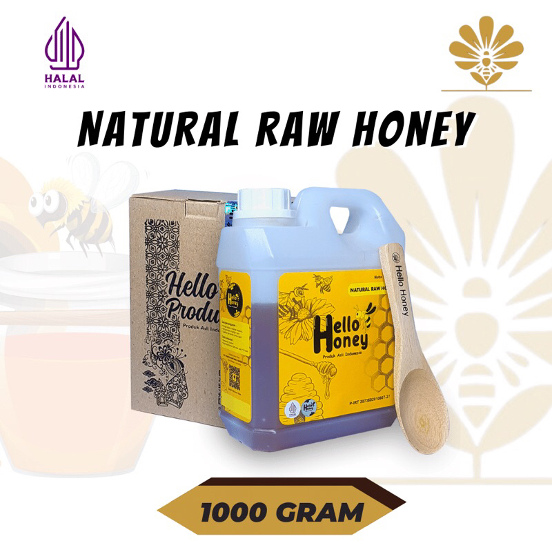 Jual Madu Murni Asli - hello honey 1kg (Manis) Natural Pure Honey ...