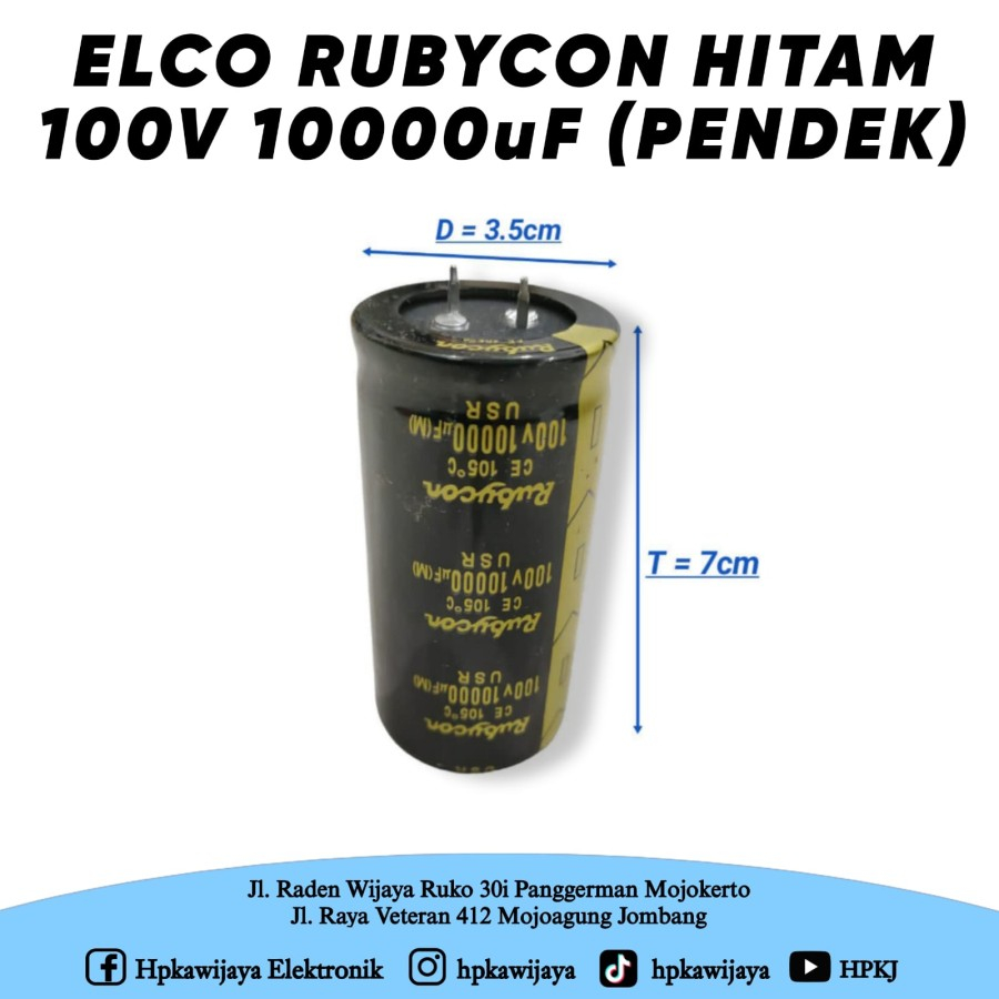 Jual ELCO ELCHO RUBYCON 10000 100V PENDEK elco rubycon rubicon 10000uF ...