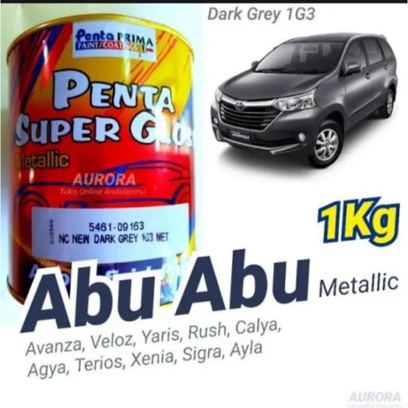 Jual CAT ABU ABU PENTA DARK GRAY MICA 1G3 MET 1KG | Shopee Indonesia