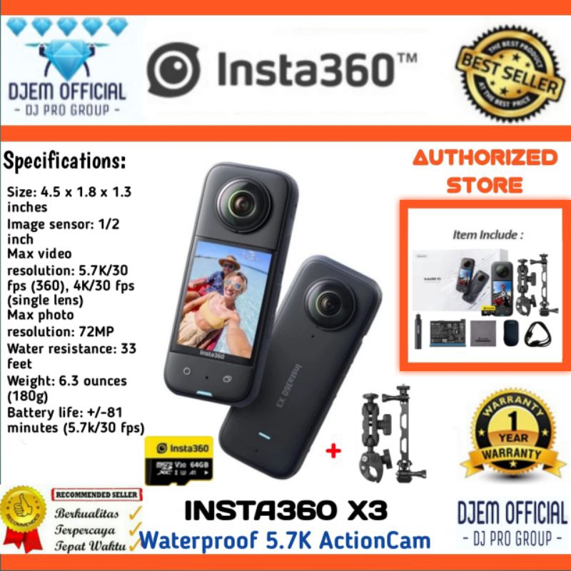Jual INSTA360 X3 Motorcycle KIT Bundle Action Camera Insta 360 One X 3 ...