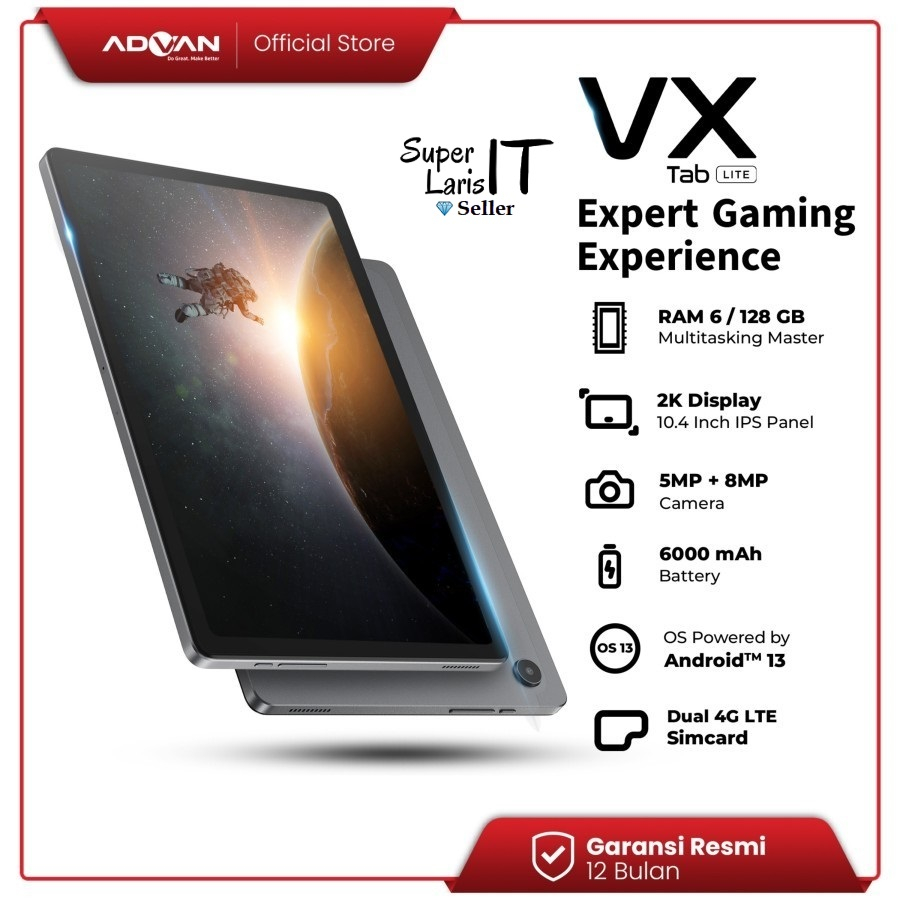 Jual Tablet Advan Tab VX Lite 4G 6/128 6GB / 128GB 10.4" IPS Android 13 ...