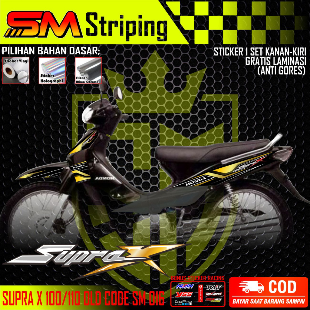 Jual Stiker SUPRA striping SUPRA X 110 LAMA motor HONDA motor sticker ...