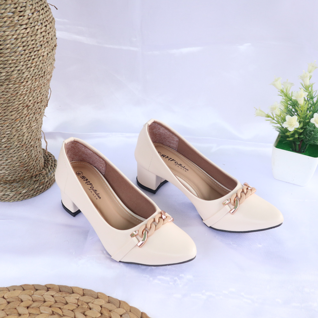 Jual HMF Hunina Sepatu Heels Mules Wanita AJ03 | Shopee Indonesia