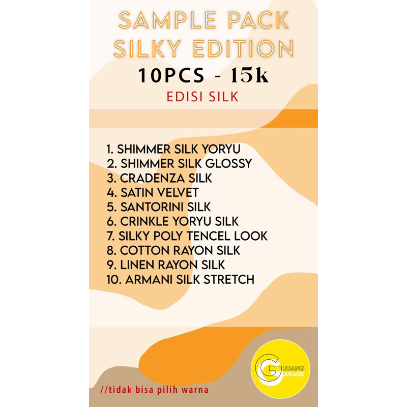 Jual Sample Pack Kain Gudang Garage swatches | Shopee Indonesia
