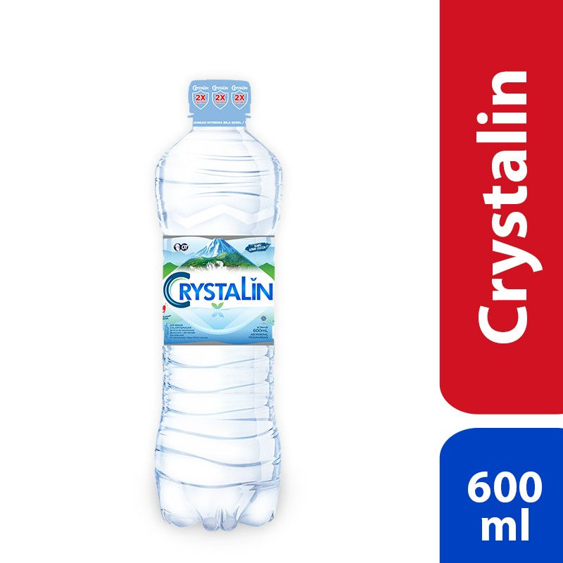 Jual Crystalin Air Minum Mineral 600 ml x 24 Botol DUS produksi Orang Tua non Aqua crystalline ...