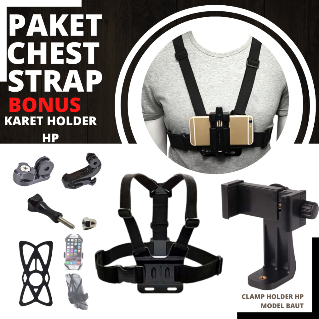 Jual Chest Strap Tali Dada Handphone Body Strap Hp Holder Clamp 360 ...