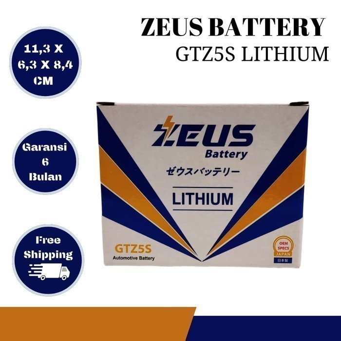 Jual Aki Zeus Motor Lithium Ion Starter Battery gtz5s GTZ7S ytz5s ytx9 ...