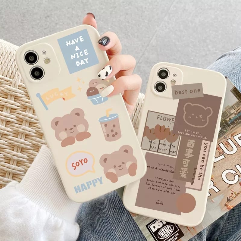 Jual Case For Samsung A04 A04E A04S Softcase Cute Bear Cream [MSE6 ...