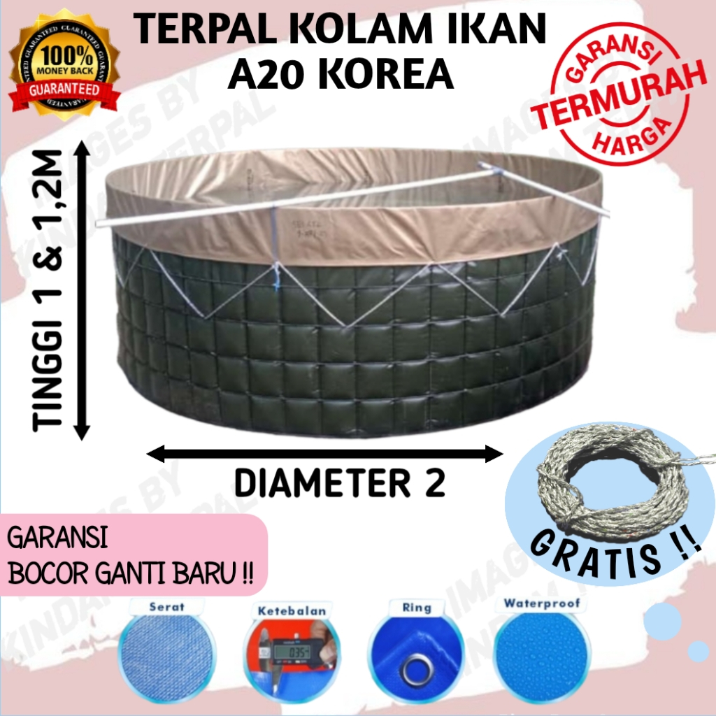 Jual KOLAM TERPAL BULAT D2 x T1 & T1,2 A20 KOREA ASLI MURAH / HANYA ...