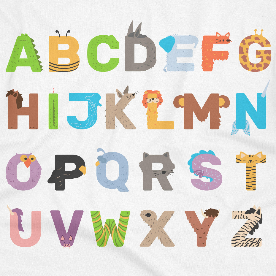 Jual SABLON SETRIKA ALPHABET ANIMAL | SABLON DONG HURUF ANIMAL KAOS ...