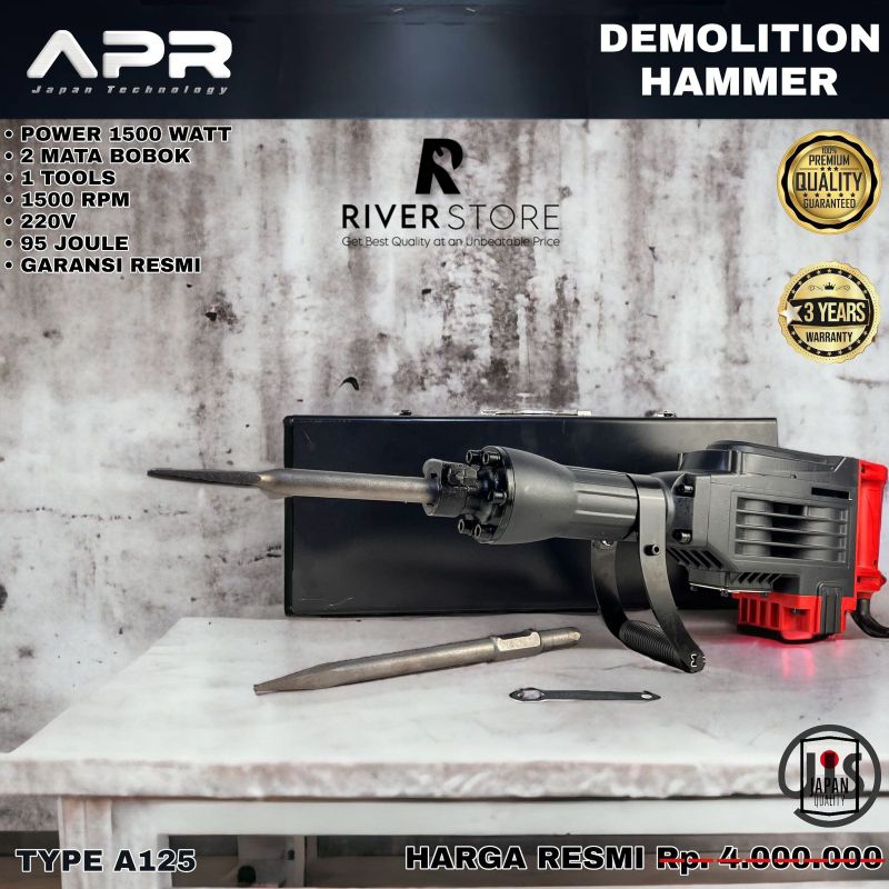 Jual Bor Jack Hammer Drill APR A125 Mesin Bobok Beton Tembok Penghancur Aspal Kek Hemer Japan ...