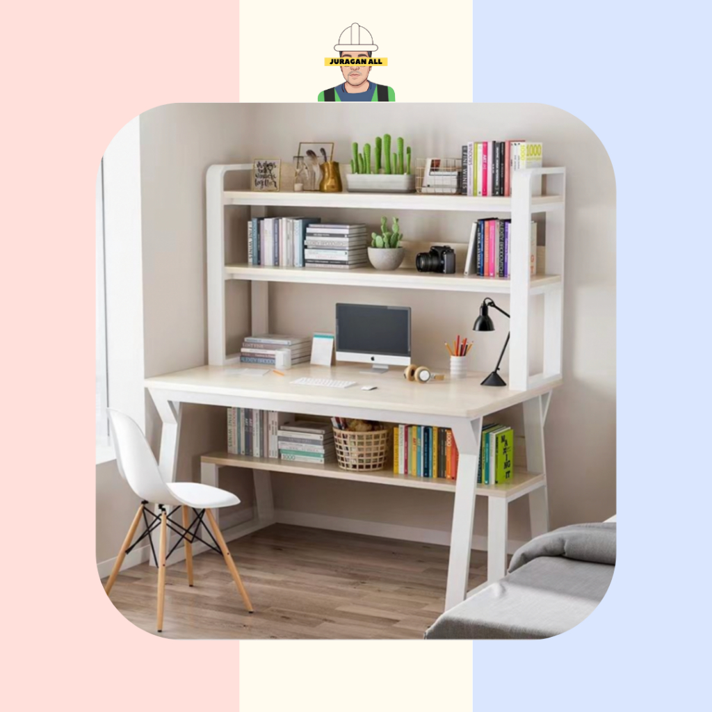 Jual MEJA KERJA/MEJA BELAJAR KOMPUTER/MEJA KANTOR/MEJA DENGAN RAK ...