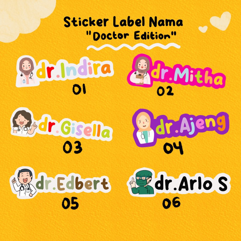 Jual Sticker Label Nama Custom Doctor Dokter Edition profesi | Shopee ...