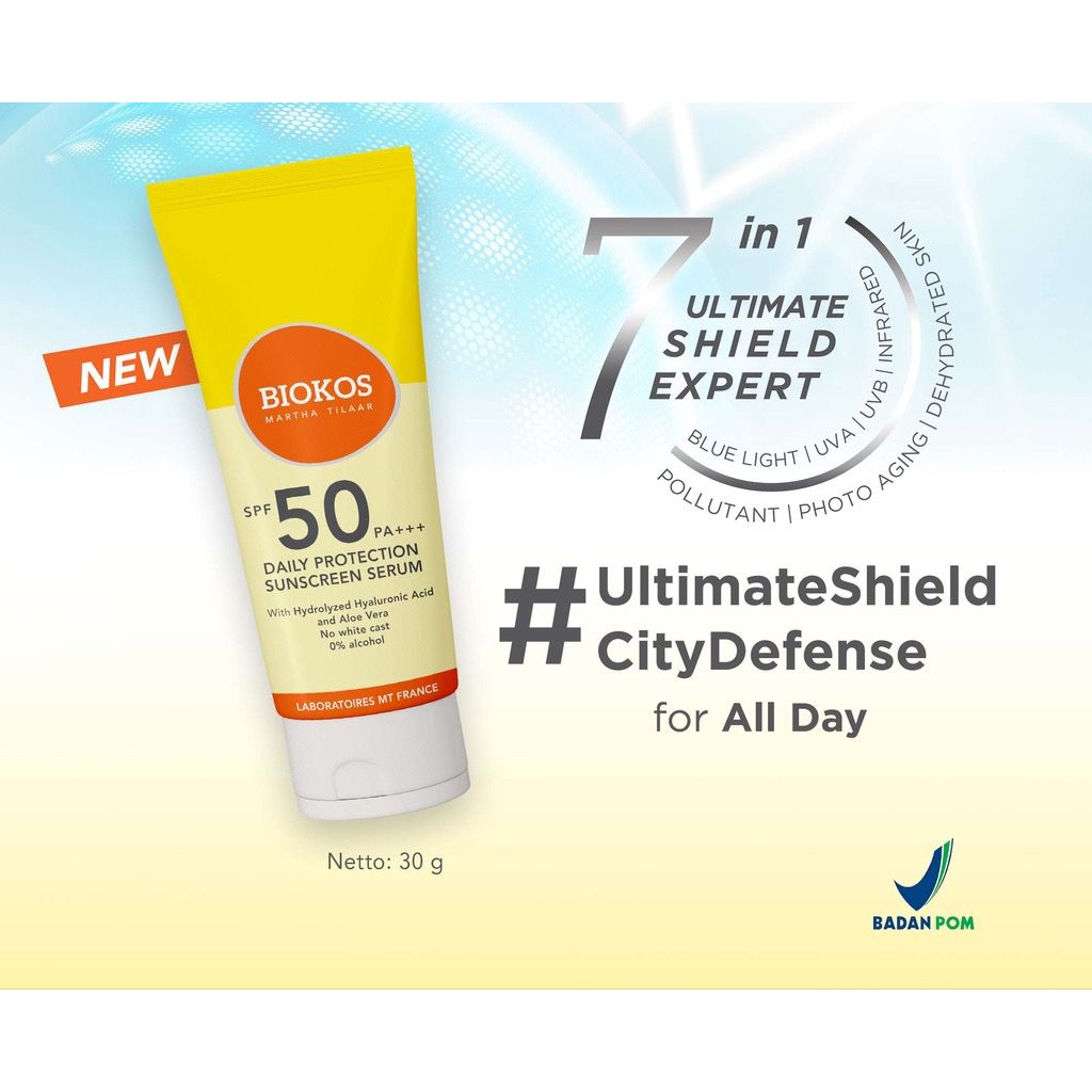 Jual Biokos SPF50 PA+++ Daily Protection Sunscreen Serum 30g | Shopee ...