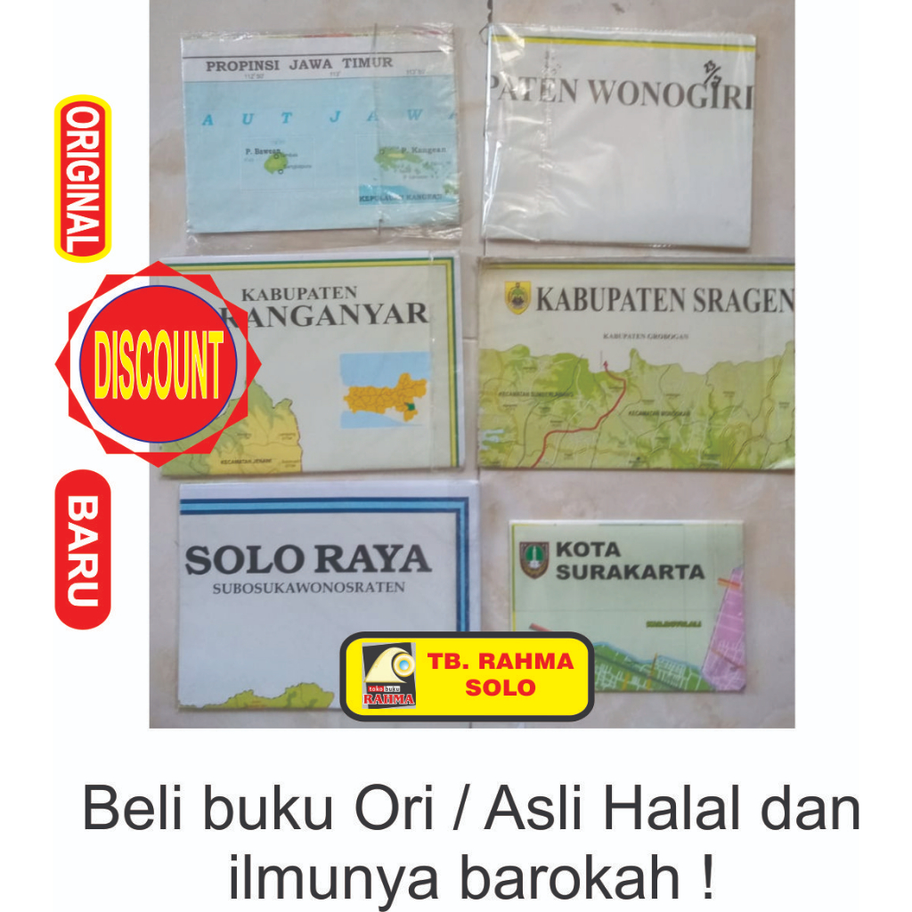 Jual PETA LIPAT Solo Raya Sragen Wonogiri Karanganyar Wonogiri Kota ...