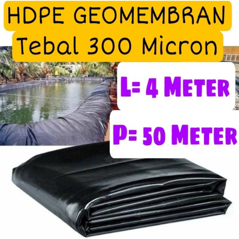 Jual Terpal Tambak Hdpe Geomembran ukuran 4x50 meter Tebal 300 Micron ...