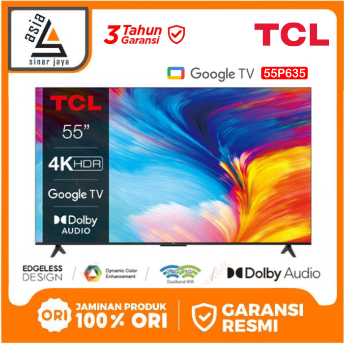 Jual TCL 55P635 4K UHD HDR Smart Google TV w/ Dolby Audio 55 Inch | Shopee Indonesia