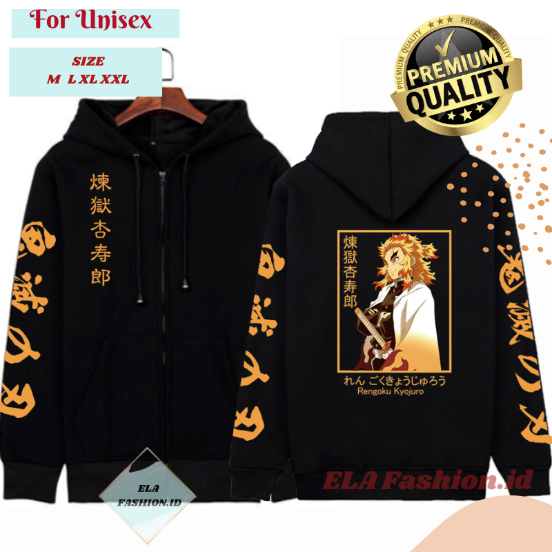 Jual Jaket Zipper Rengoku Kyojuro Anime Demon Slayer Manga Kimetsu No ...