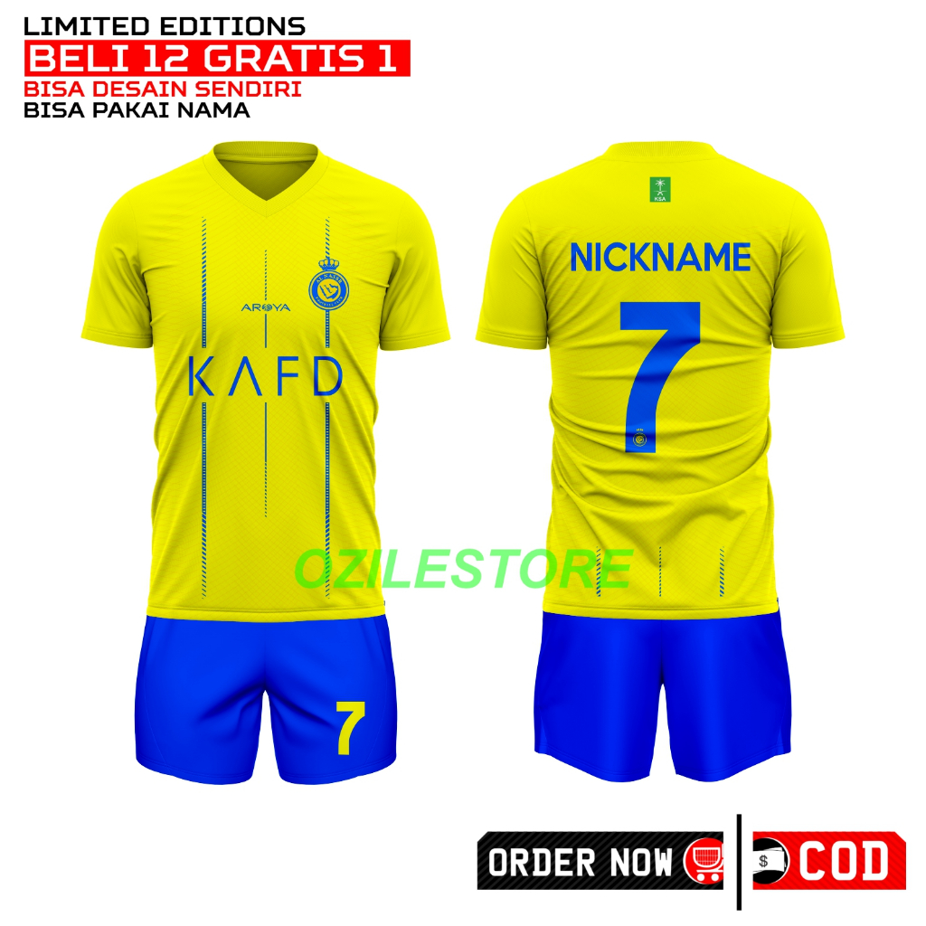 Jual JERSEY dan STELAN AL NASSR FC 2022 - 2023 free NAMSET | Shopee ...