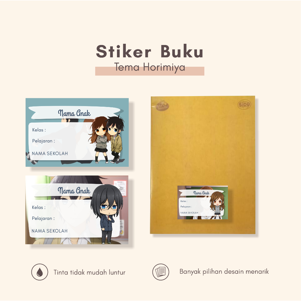 Jual (30pcs)Stiker dan label lucu /murah/buku pelajaran Tema HORIMIYA ...