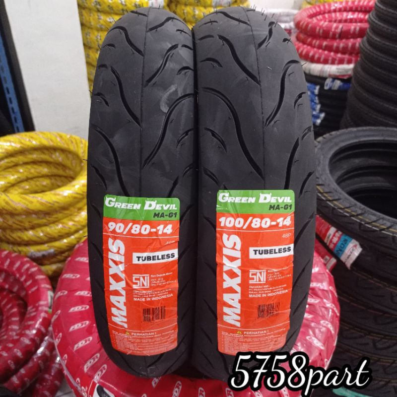 Jual BAN LUAR MAXXIS VARIO 150 90/80-14 DAN 100/80-14 GREEN DEVIL ORIGINAL (free pentil ...
