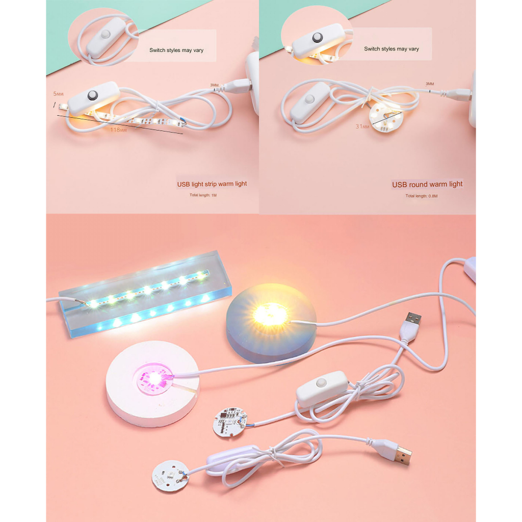 Jual Led Strip USB 5V Switch ON OFF Base Light Lampu Hias | Shopee ...