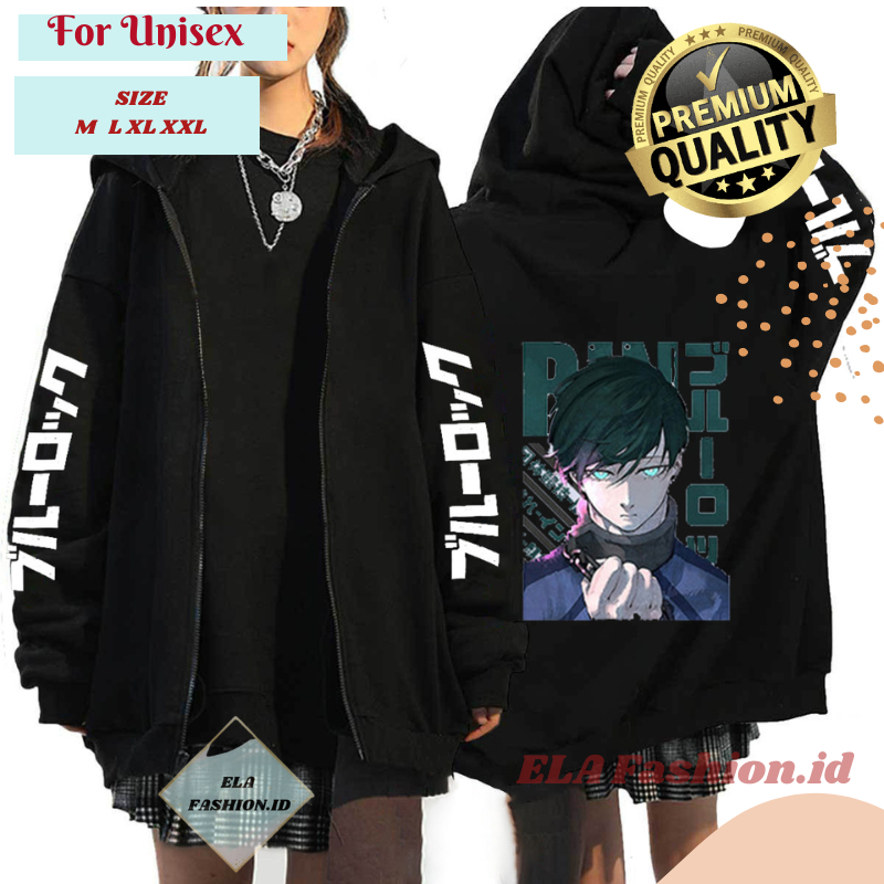 Jual Jaket Resleting Itoshi Rin Anime Manga Blue Lock _ Jacket zipper ...