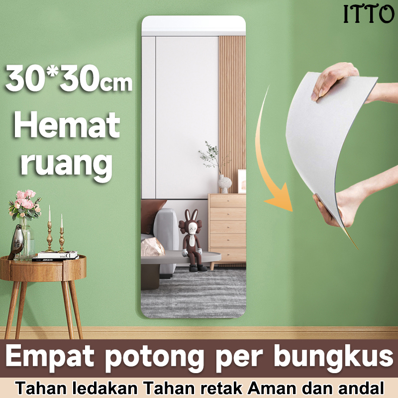 Jual Stiker Cermin Dinding Anti Pecah 4PCS Cermin stiker tempel dinding ...