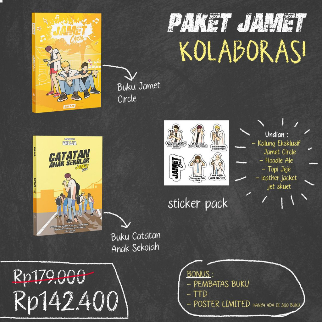 Jual Novel JAMET CIRCLE + Catatan Anak Sekolah - (Ehlija) (Merchandise ...