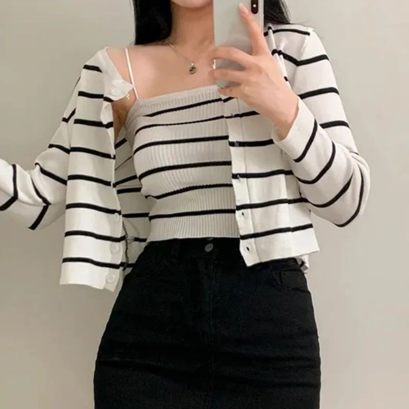 Jual Toply shop COD Set Cardigan riani knit / setelan cardigan rajut korean style / set cardigan ...