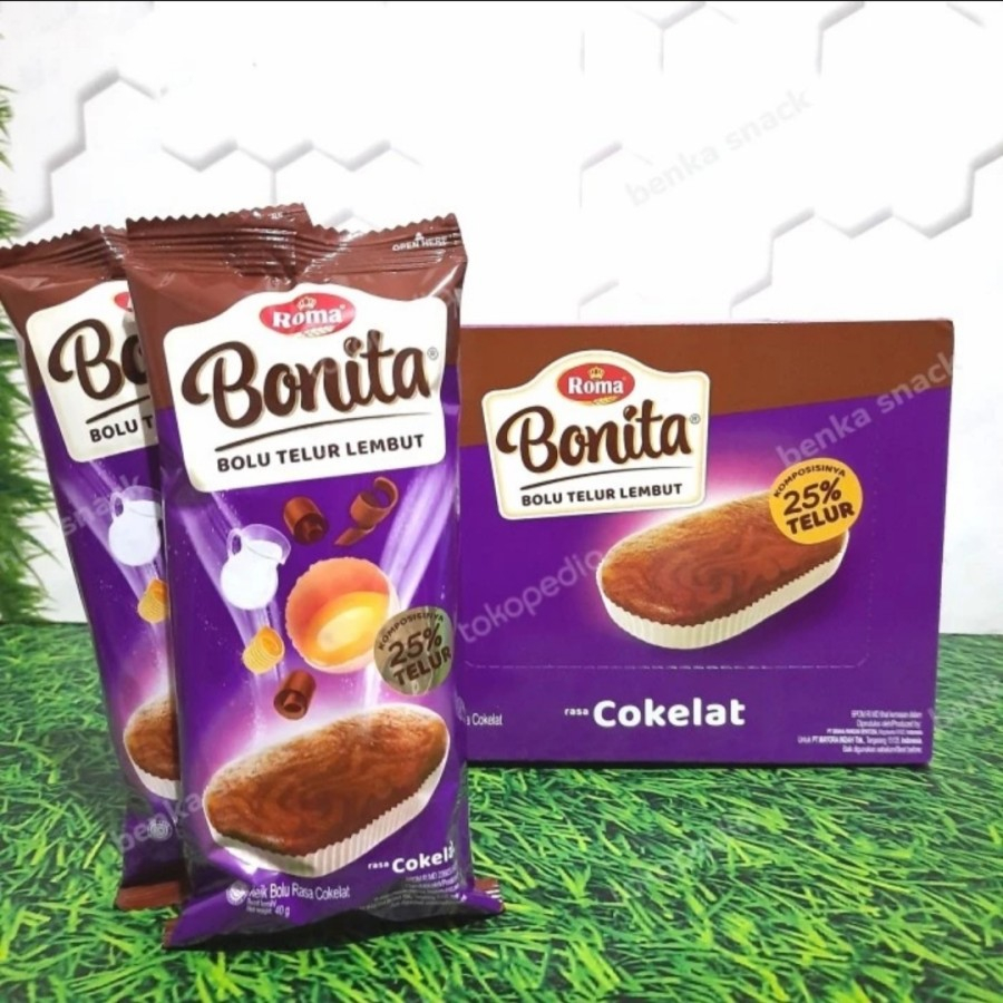 Jual ROMA BONITA BOLU TELUR LEMBUT (1 box isi 12 pcs) | Shopee Indonesia